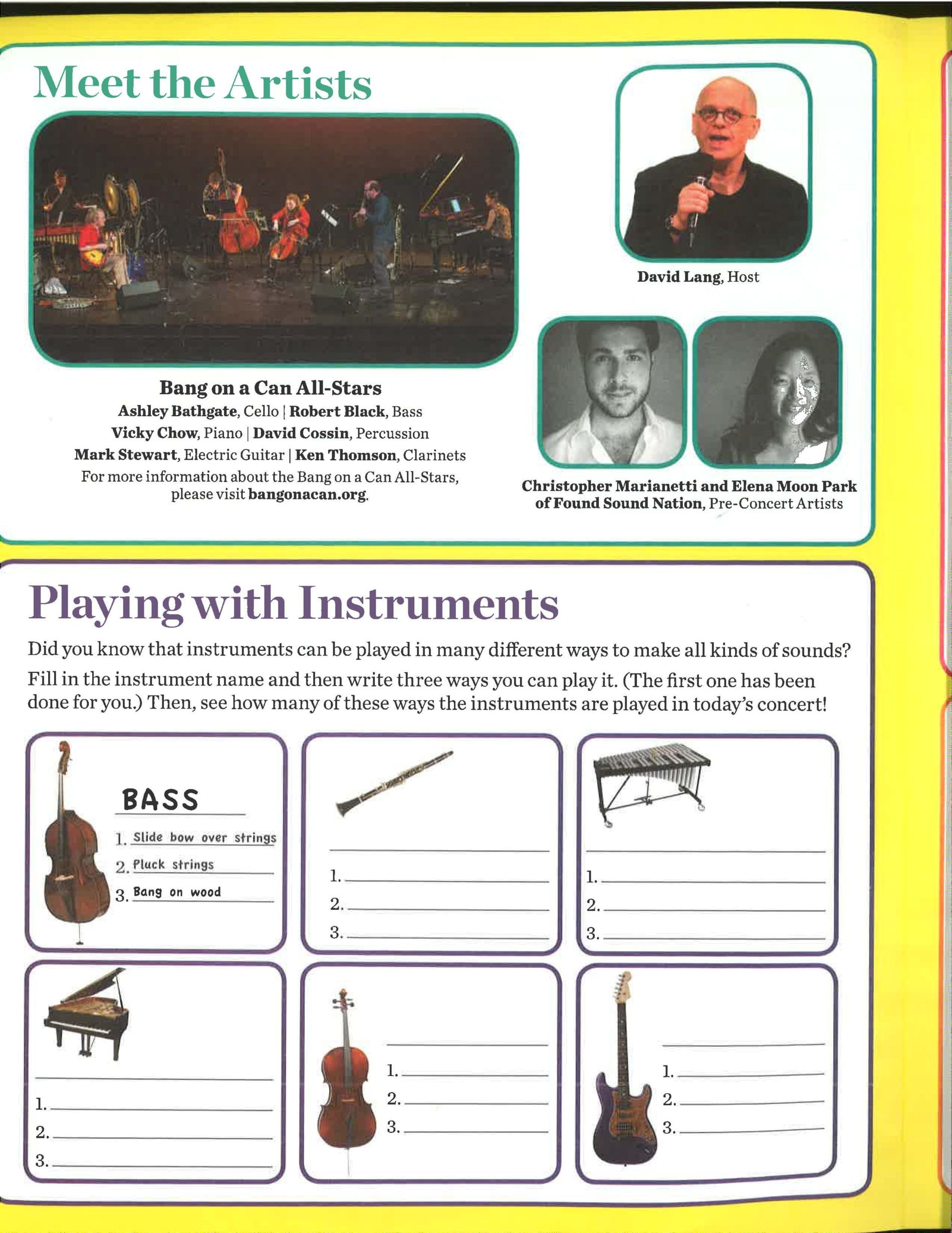 Kids Notes at Carnegie Hall Program – CanLand - The Bang on a Can Archives