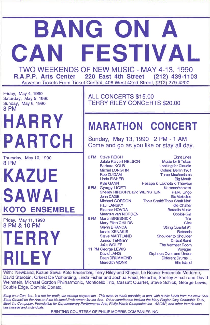 1990 Festival Postcard – CanLand - The Bang on a Can Archives